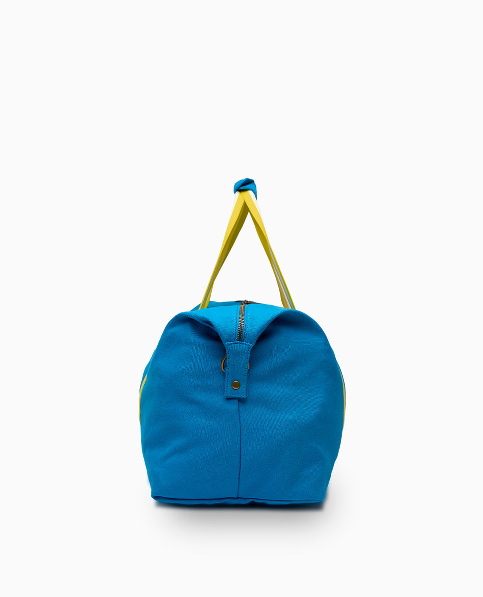 Eco-Friendly Duffle Bag - Azure Bodhi Recycled Canvas Small Duffle Bag ...